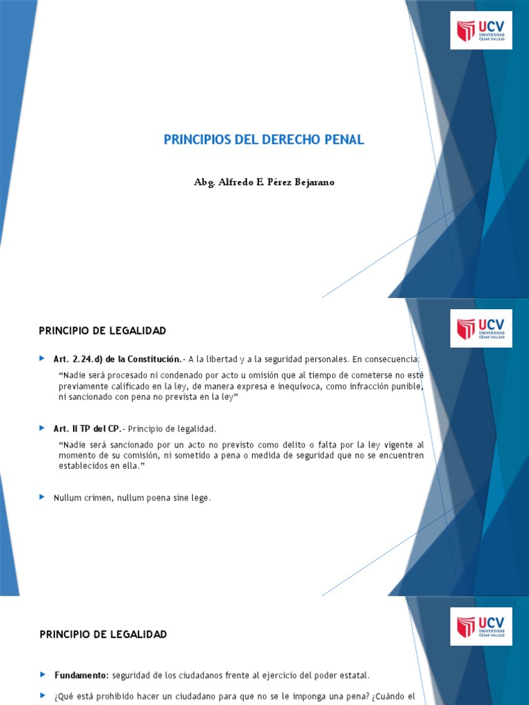 Derecho Penal I - Sesión Tres - Principios Del Derecho Penal | PDF | Derecho penal | Castigos