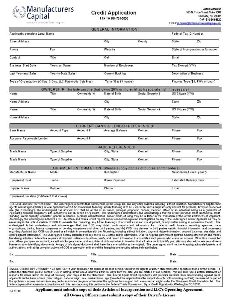 ManCap CreditApp - JMacaluso 2022 | PDF | Credit | Finance & Money Management