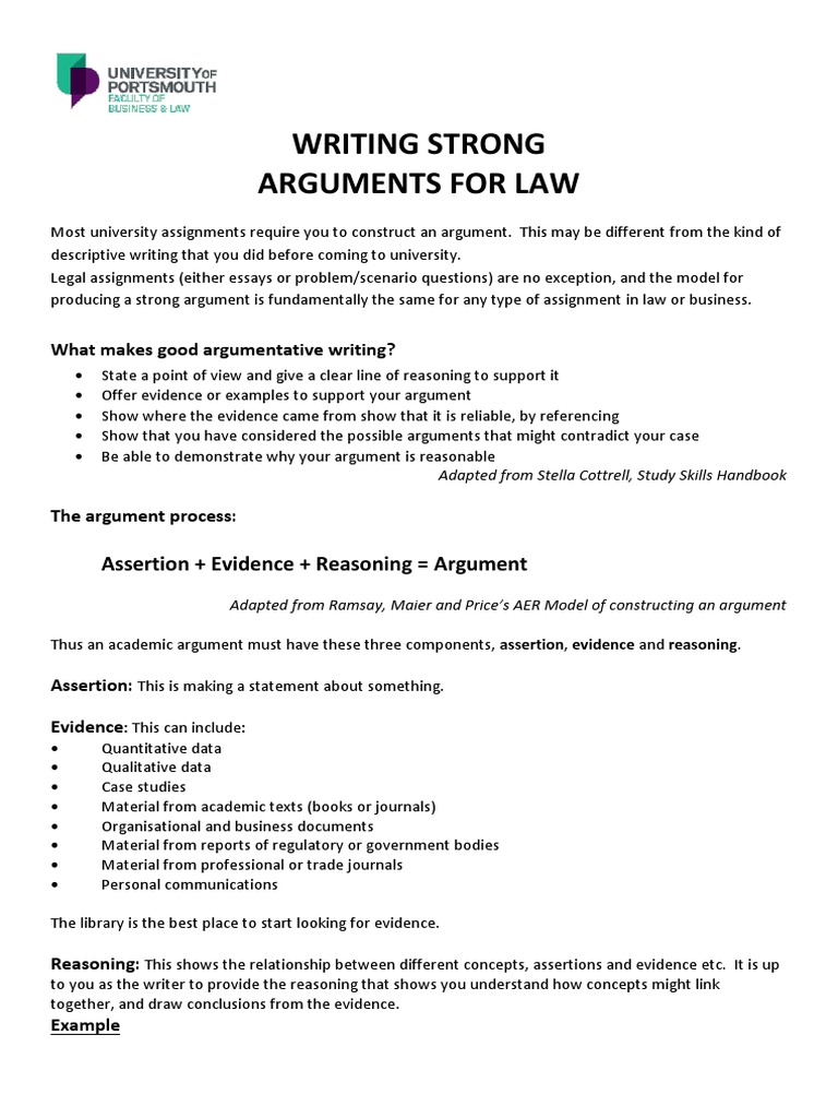 Writing Strong Arguments - Law Version | PDF | Argument | Reason
