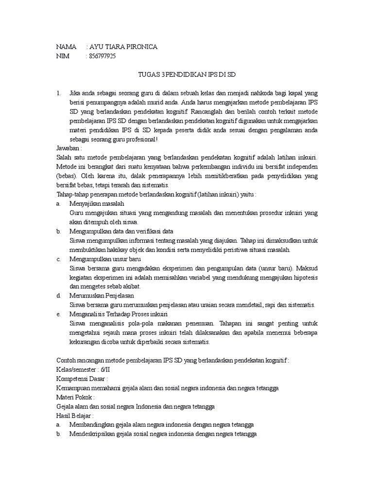 Tugas 3 Ips (Ayu Tiara Pironica) | PDF