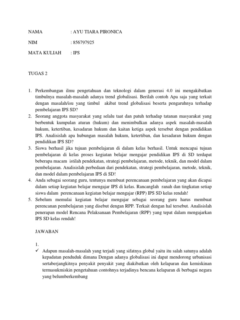 Tugas 2 Ips AYU TIARA PIRONICA | PDF