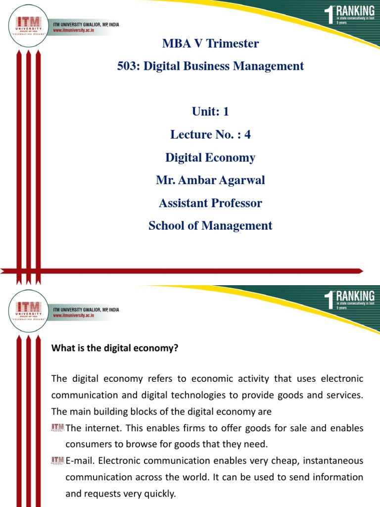 Unit 1 Digital Economy Lecture 4 | PDF | Internet | Monopoly
