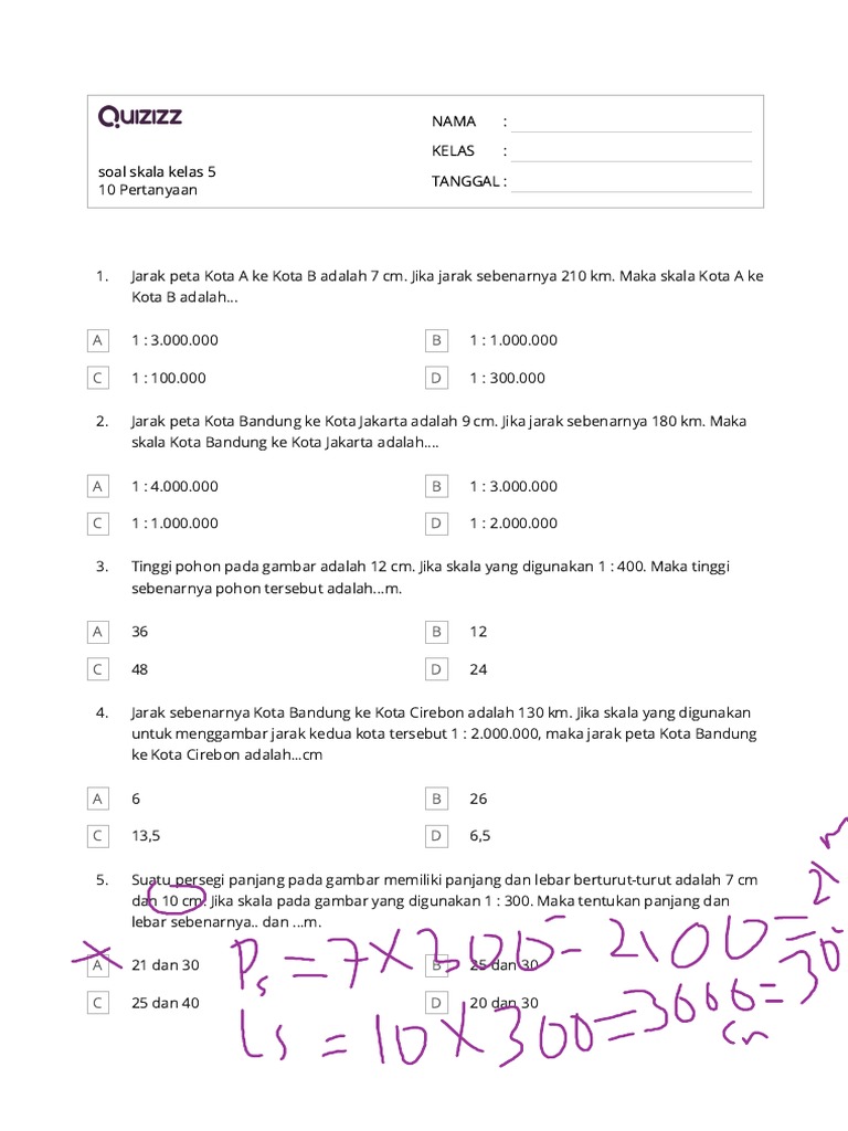 Soal Skala Kelas 5 | PDF
