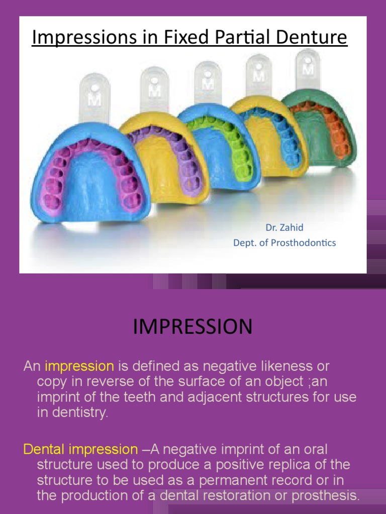 Impression in FPD | PDF | Dentistry Branches