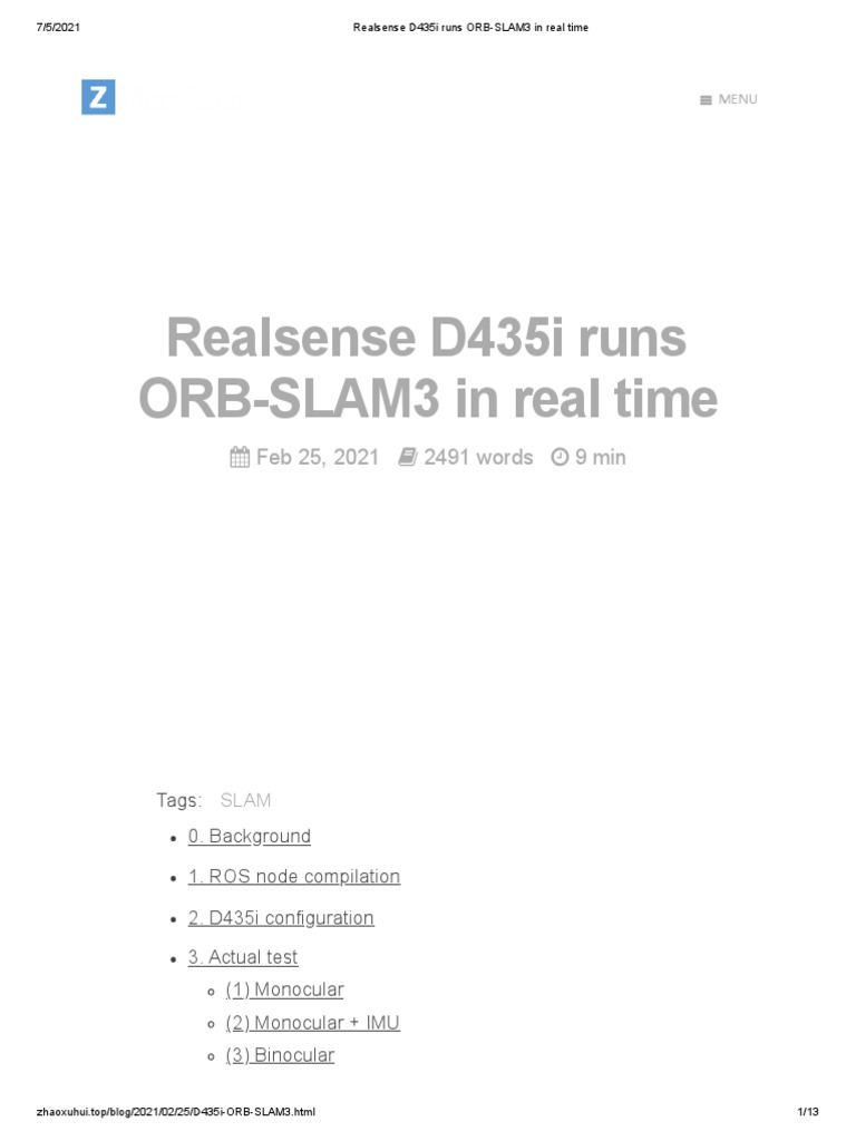 ORB-SLAM3 RealSense | PDF | Real Time Computing | Thread (Computing)