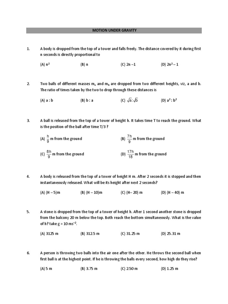 MOTION UNDERGRAVITY+NON UNIFORM 'A'-Graphs | PDF | Acceleration | Velocity