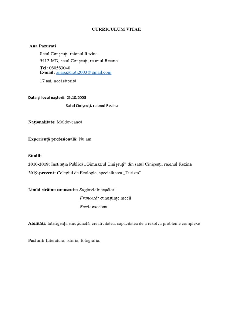 Curriculum Vitae | PDF