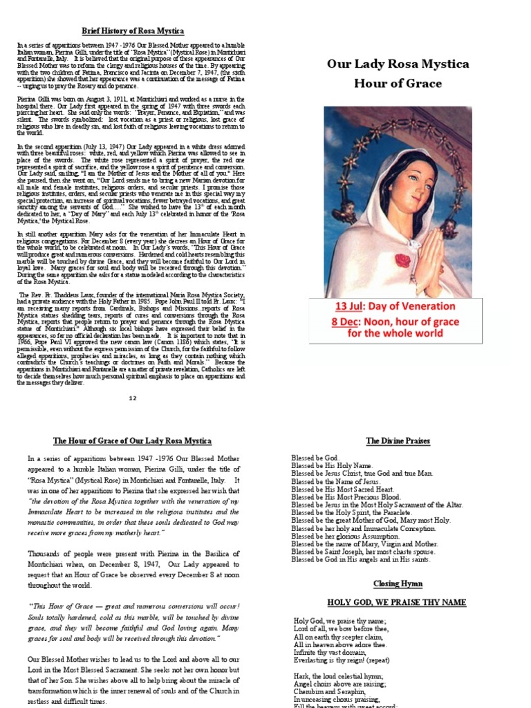 Rosa Mystica: Hour of Grace Explained | PDF | Mary, Mother Of Jesus ...
