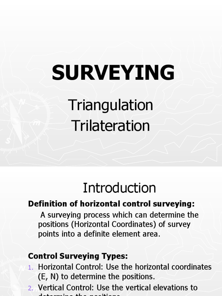 Lecture 6 Triangulation-trilaterization | PDF | Surveying | Triangle
