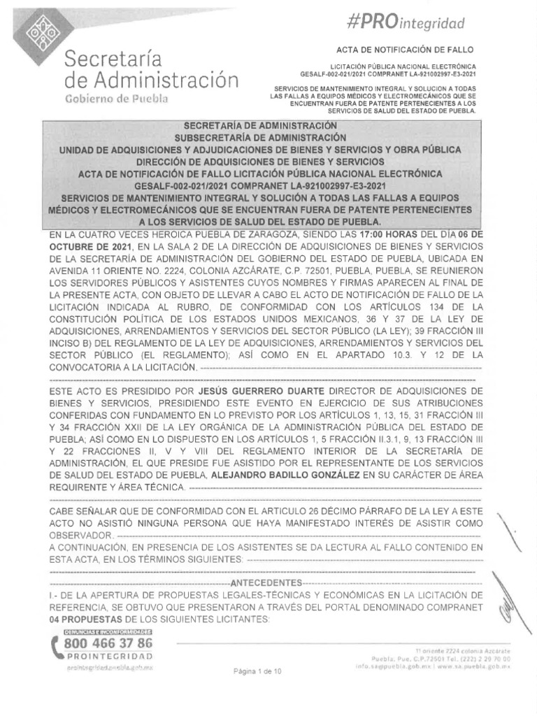 Notificación de Fallo Gesalf 002 021 2021.. | PDF