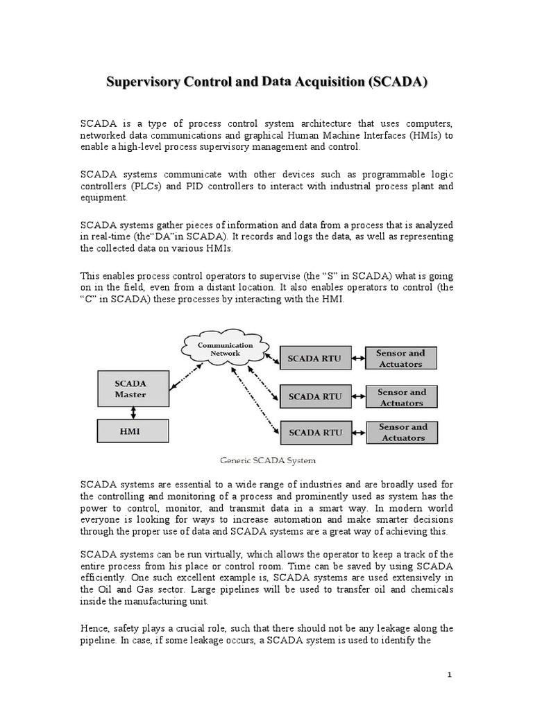 Scada System | PDF | Scada | Programmable Logic Controller Scada System | PDF | Scada | Programmable Logic Controller