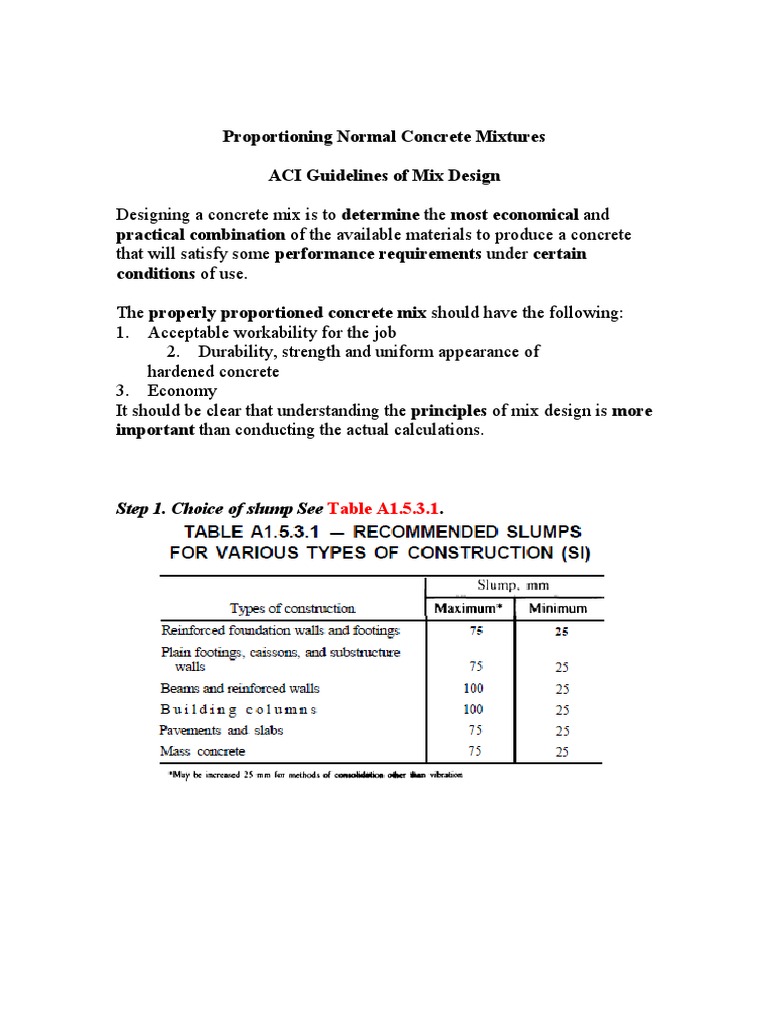 Lecture 7 (ACI Mix Design) | PDF