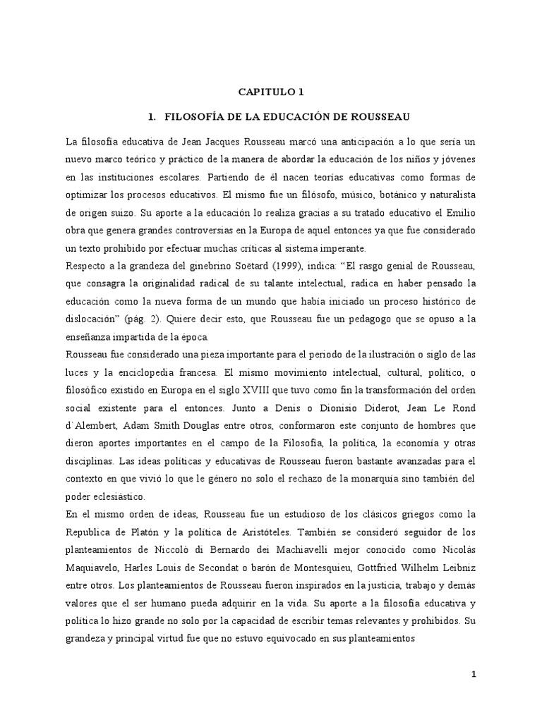Filosofía de La Educación de Rousseau | PDF | Jean-Jacques Rousseau ...