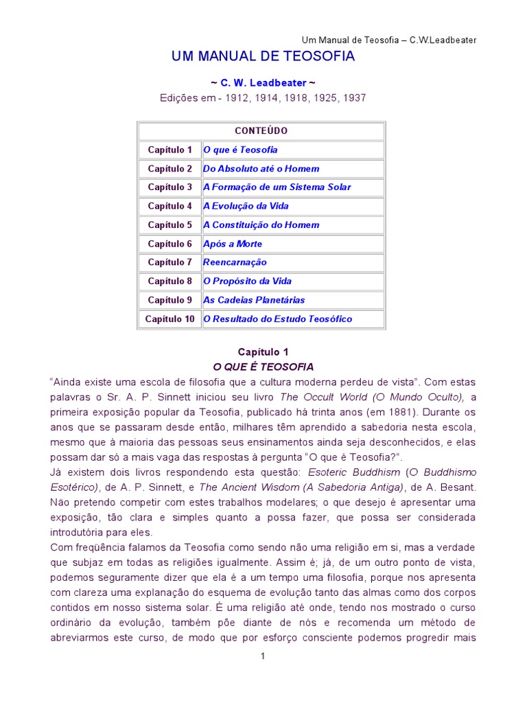 Um Manual de Teosofia | PDF