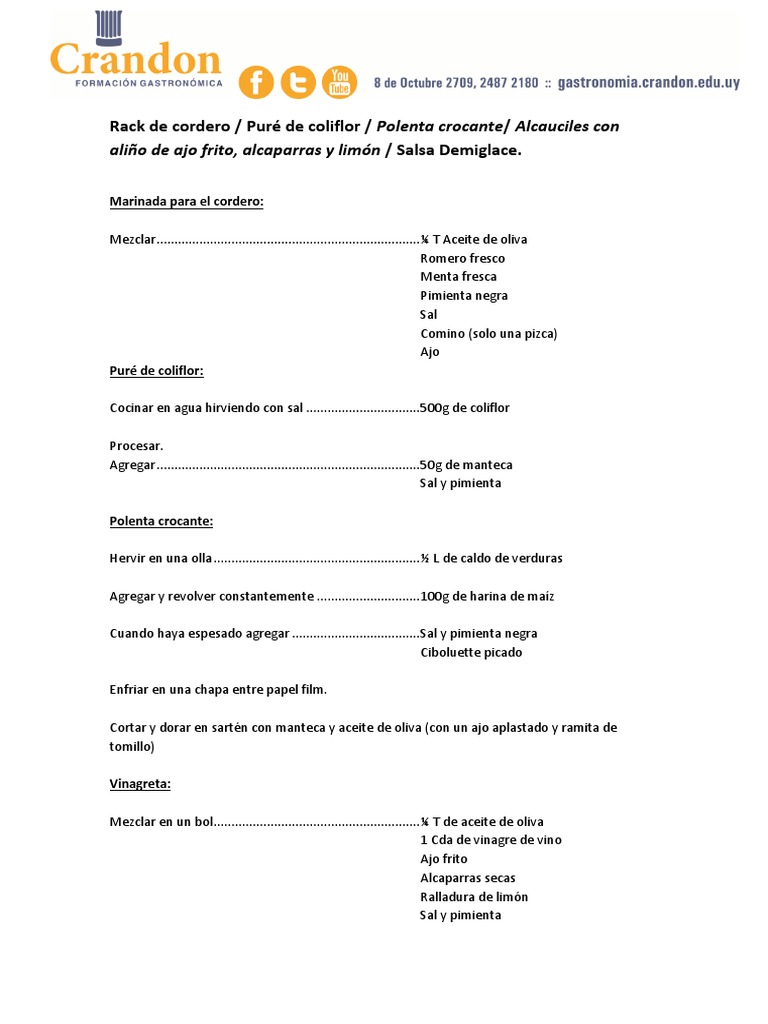 Recetas de Guarniciones 1 | PDF | Vinagreta | Fritura