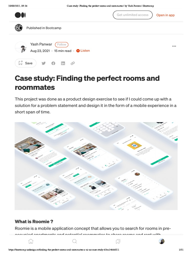 Ideal Flatmate Search Case Study | PDF | Roommate | Mobile App