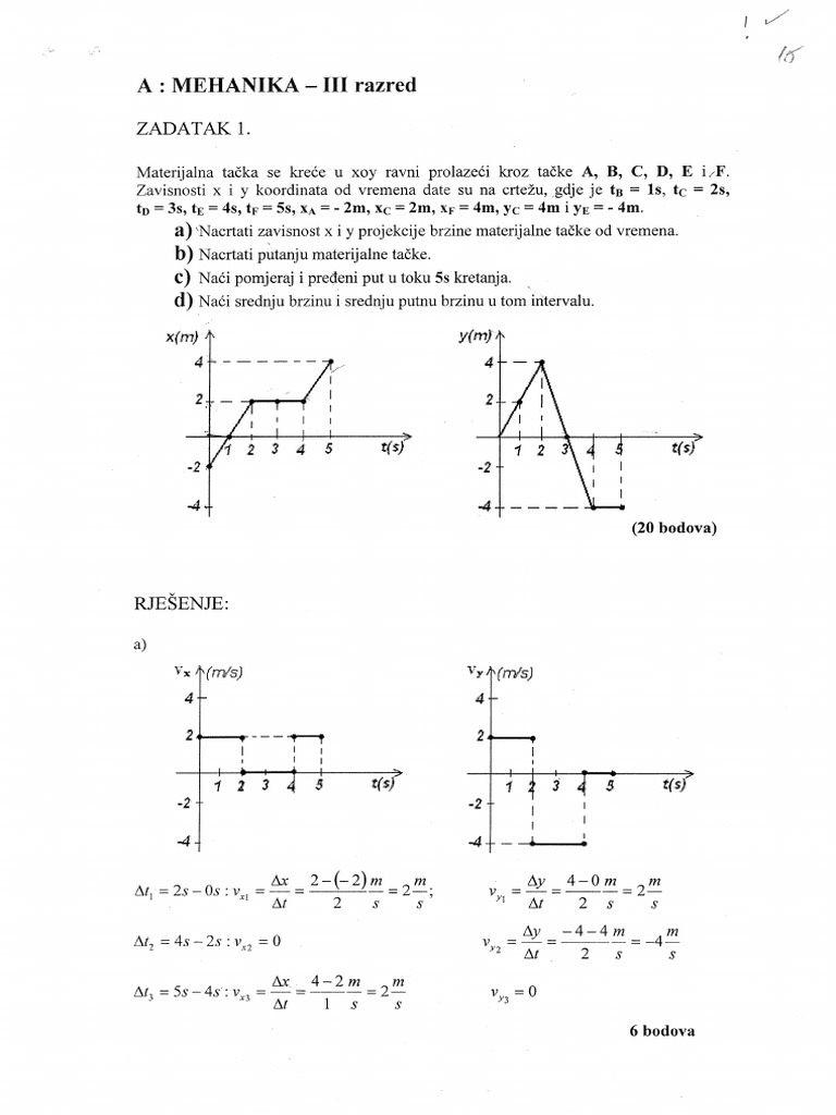 Mehanika III Razred, Zadaci Za Takmicenje | PDF