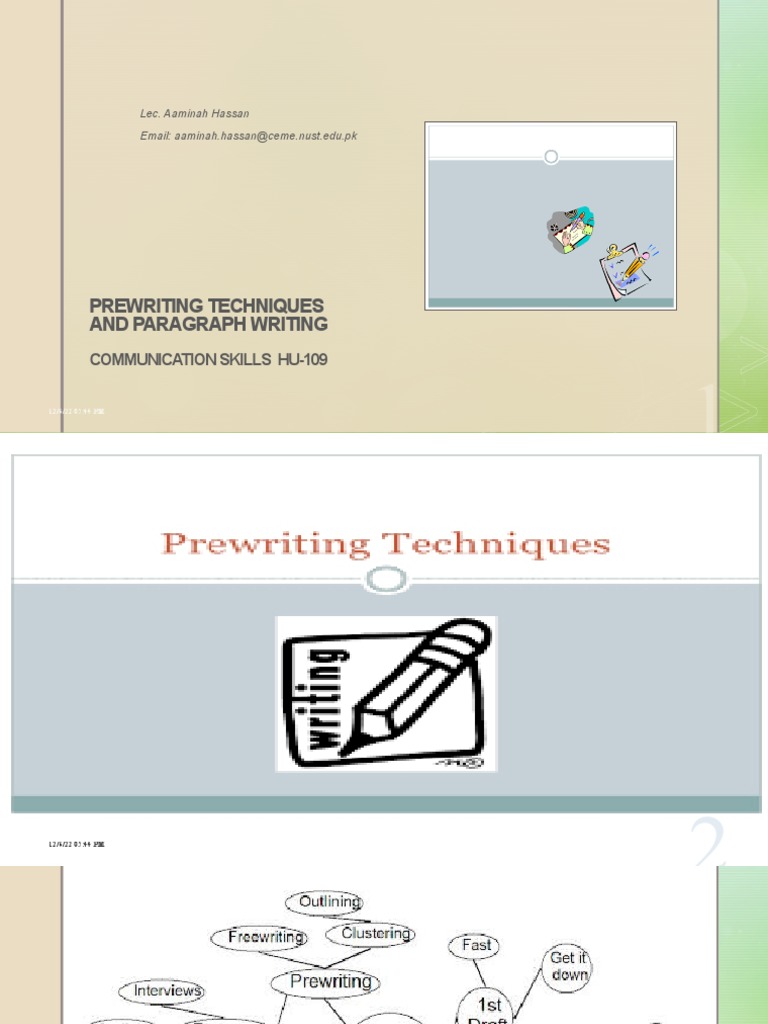 Pre Writing Techniques | PDF | Brainstorming | Thought