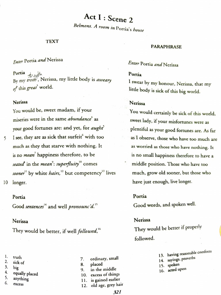 Act 1 Scene 2 | PDF | The Merchant Of Venice
