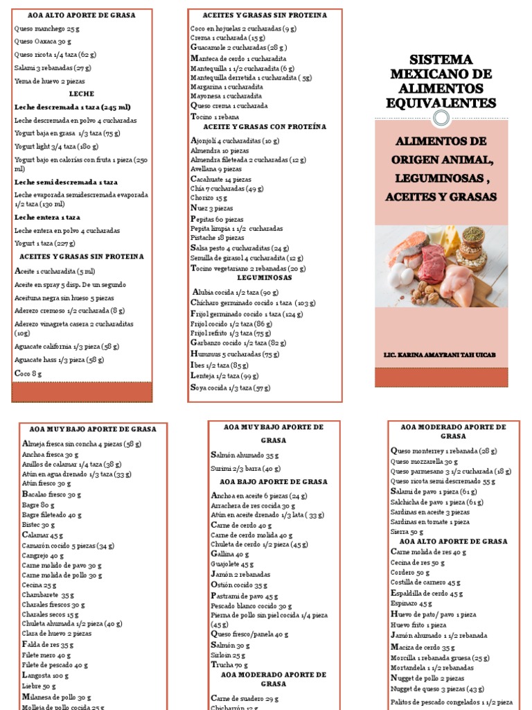 Folleto Smae Alimentos de Origen Animal | PDF | Cerdo | Carne