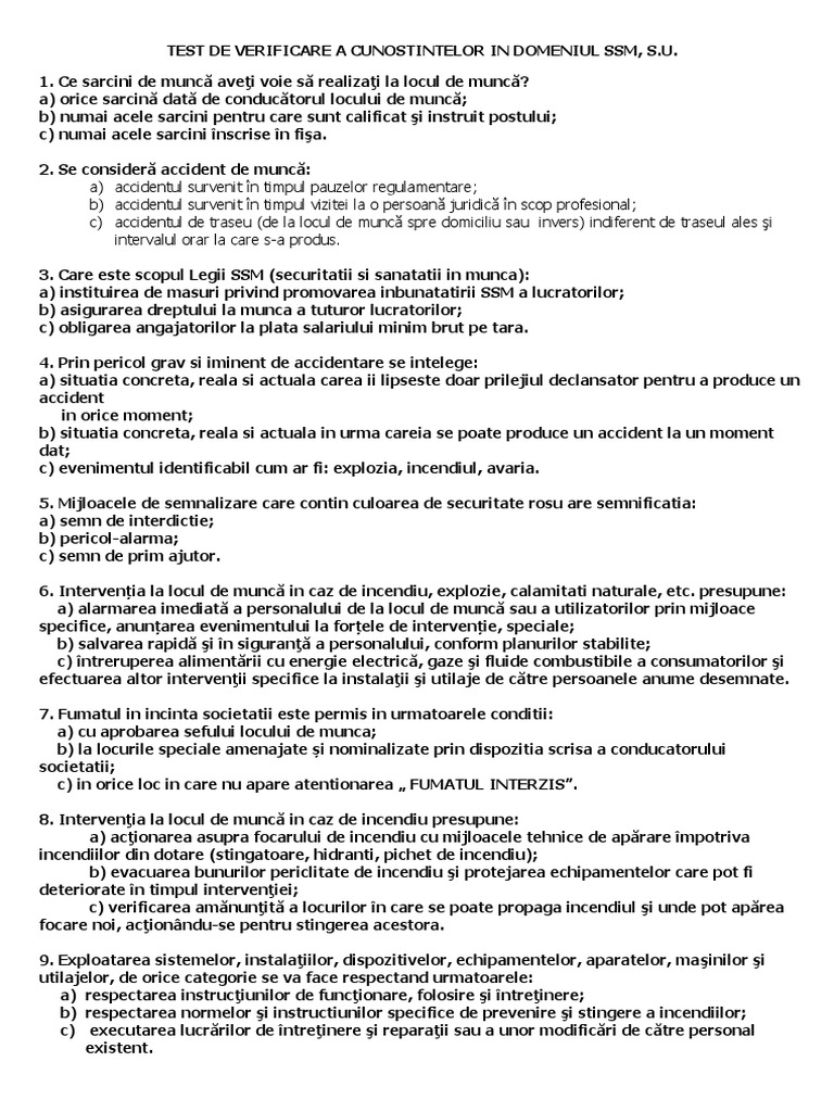 TEST ANUAL 2017 SSM PSI PM | PDF