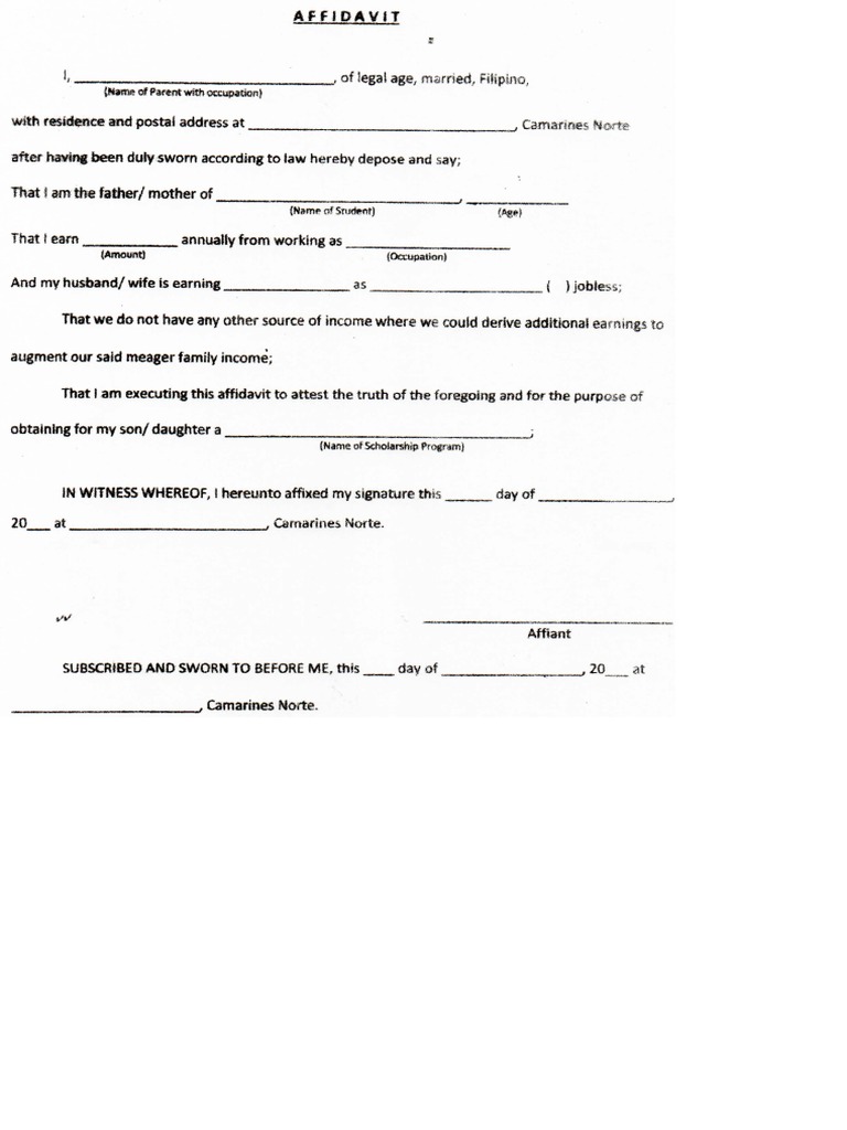 Scholarship Affidavit | PDF