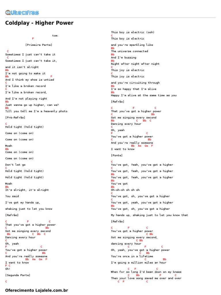 Coldplay - Higher Power (Uke Cifras) | PDF