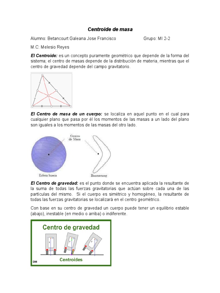 Centroide de Masa | PDF
