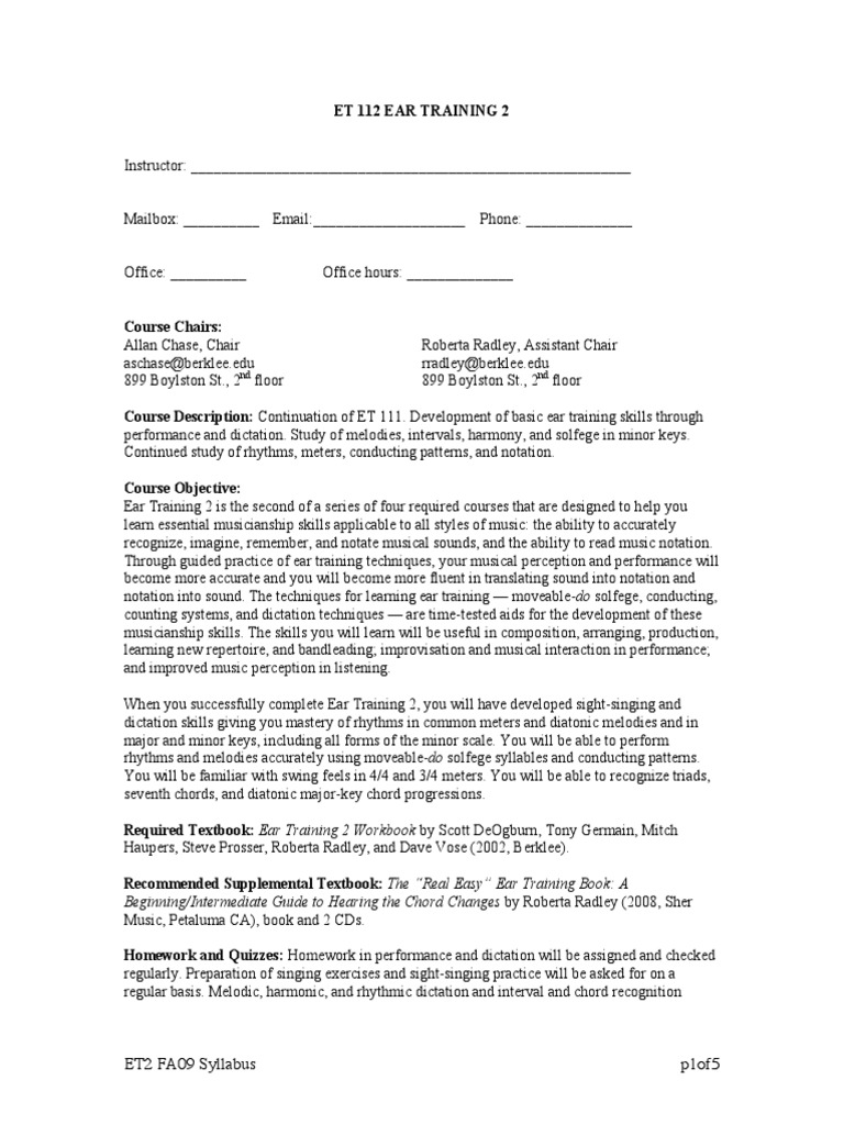 Ear Training 2 | PDF | Chord (Music) | Minor Scale