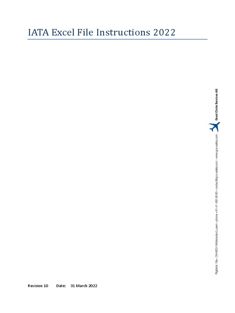 IATA Excel Manual Rev.10 20220331 | Download Free PDF | Microsoft Excel ...