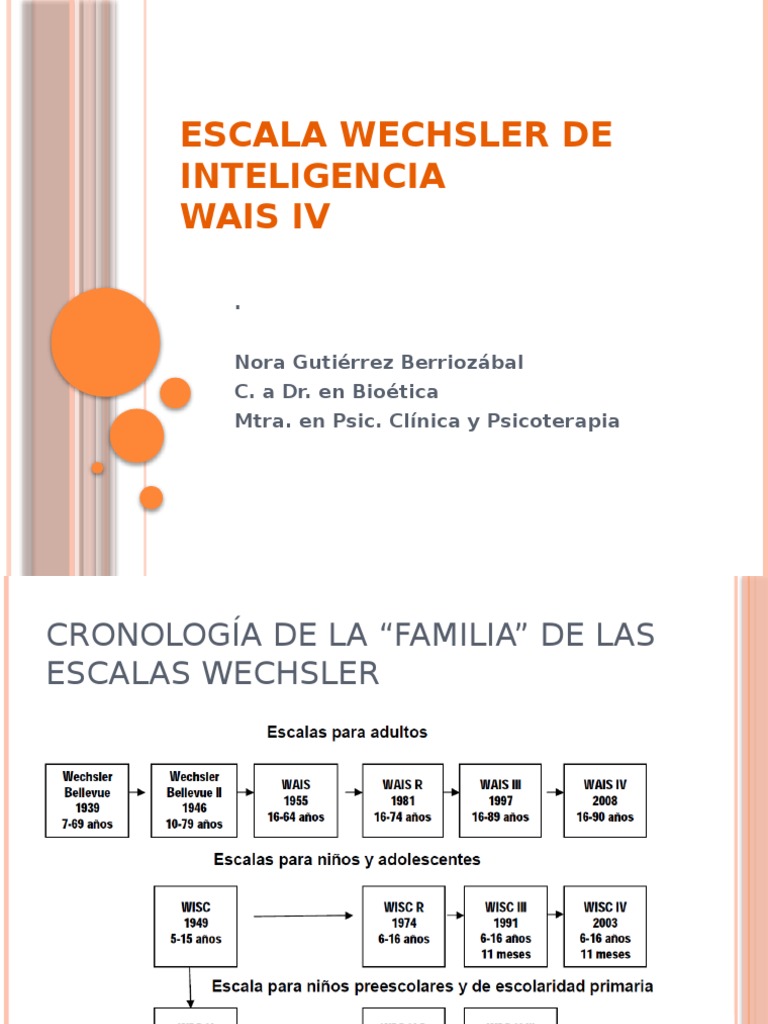 Wais Iv | PDF | Escala de inteligencia para adultos de Wechsler | Inteligencia