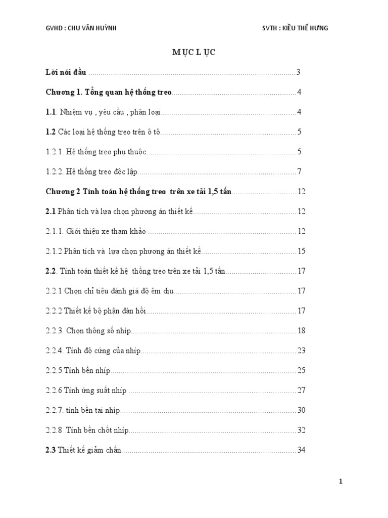(123doc) - Do-An-Tinh-Toan-Thiet-Ke-He-Thong-Treo-Xe-Tai-1-5-Tan | PDF