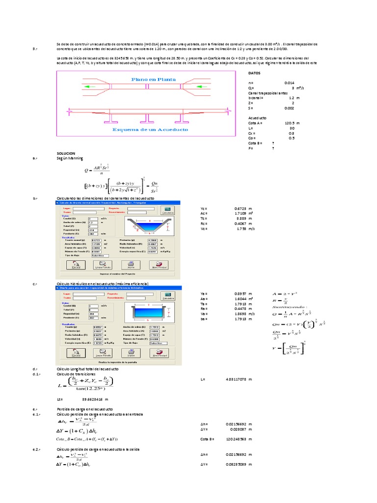 03.01-3 Ejercicio Teorico 1-Acueducto | PDF | Ingeniero civil | Agua dulce