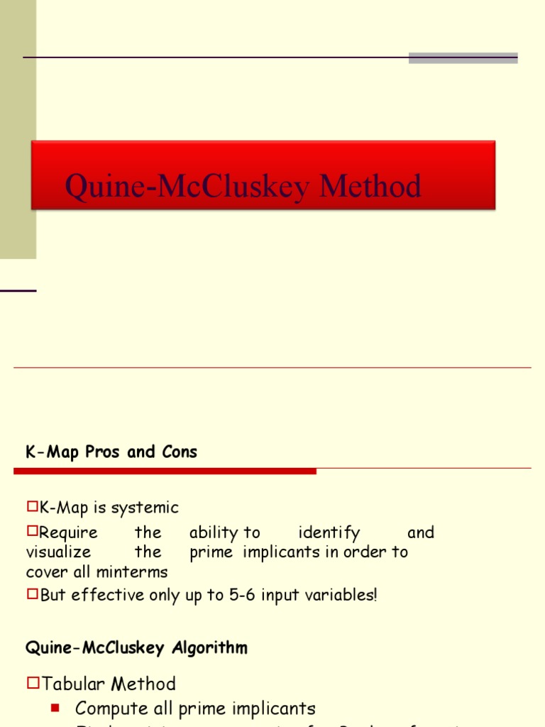 Quine-McCluskey Method | PDF | Applied Mathematics | Theory Of Computation