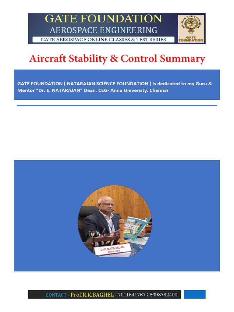 Aircraft Stability & Control Summary | PDF | Flight Dynamics (Fixed ...