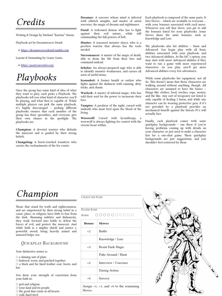Beneath Cursed Moon Playbooks v0.3 | PDF | Demons | Necromancy
