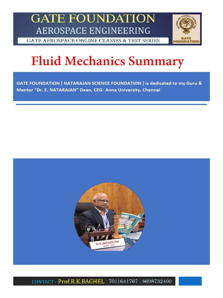 Fluid Mechanics Summary | PDF | Boundary Layer | Shock Wave
