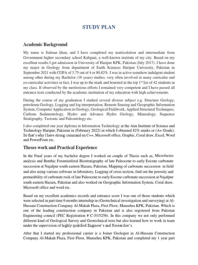 A Detailed Study Plan to Pursue a Master's Degree in Petroleum ...