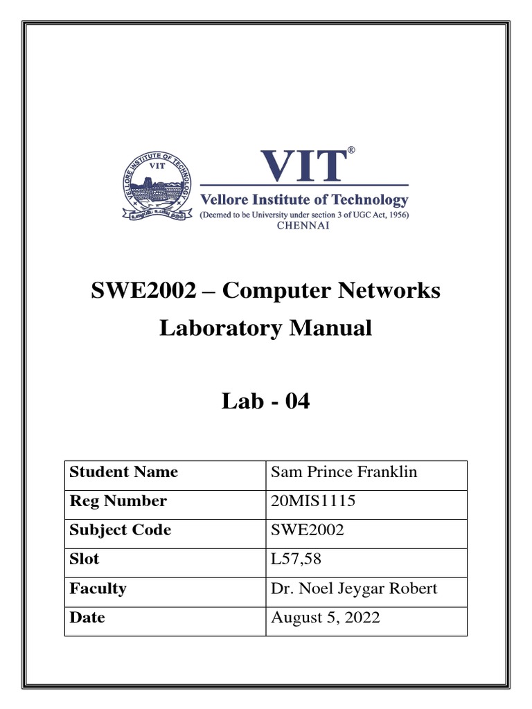 Lab 4 - TCP - Ip - Sum - Two - Numbers - 20mis1115 | PDF | Computer Architecture | Software ...