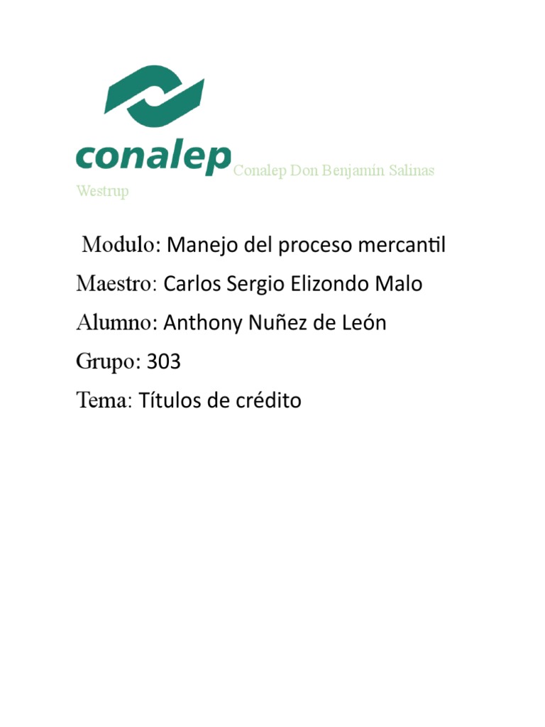 Conalep Don Benjamín Salinas Westrup | PDF