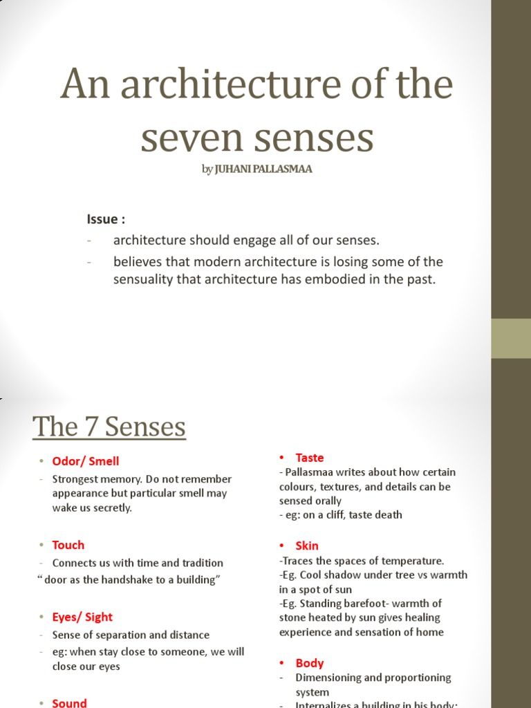 Synopsis An Architecture of The Seven Senses | PDF