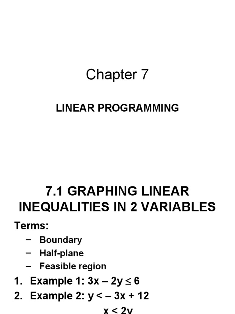 Fm Ppt Ch07 Pdf Linear Programming Mathematical Optimization
