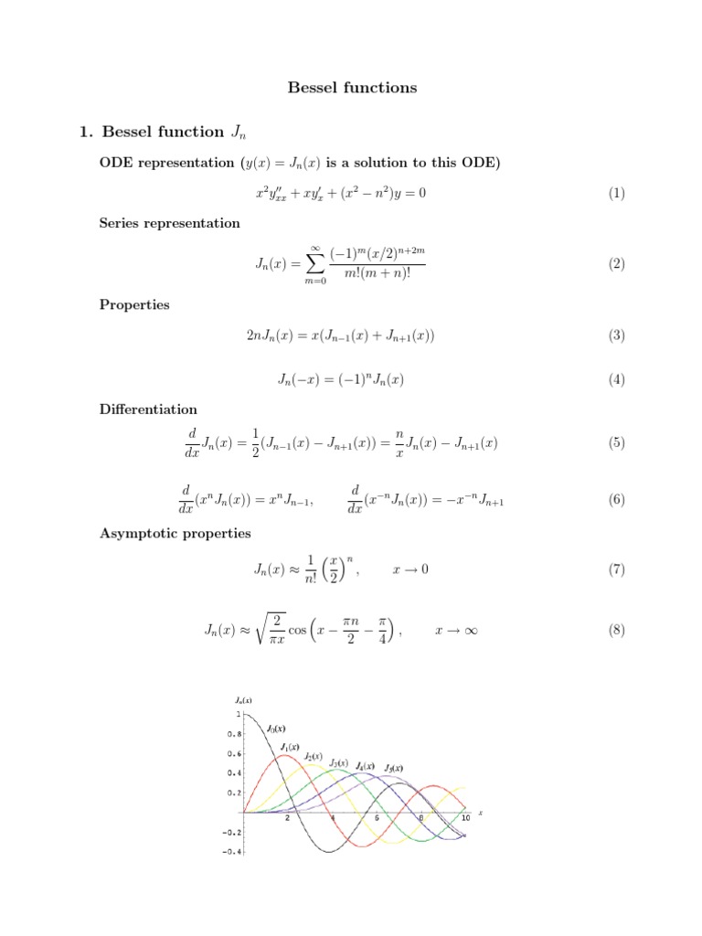 Bessel Functions: Properties and Formulas | PDF | Teaching Methods ...