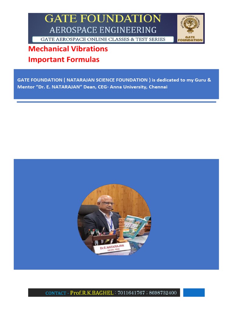 Mechanical Vibrations - Imp Formulas | PDF