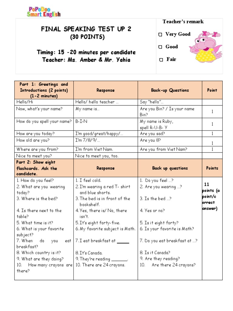 Final Speaking Up2 | PDF