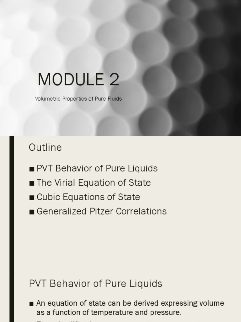 Module 2 Volumetric Properties of Pure Fluids | PDF | Phases Of Matter | Nature