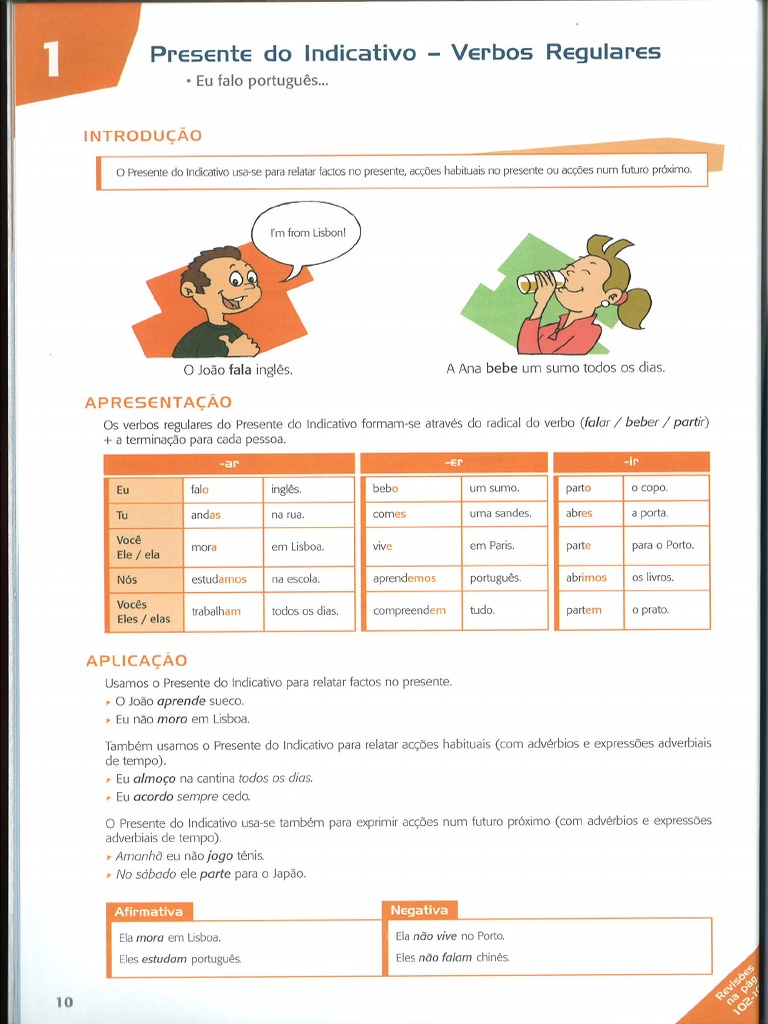 Presente Indicativo V. Regulares - Gramática Aplicada A1-B1 | PDF