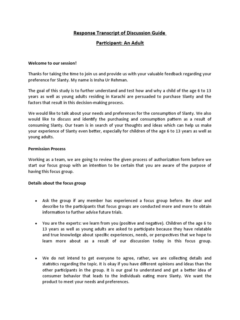 Respondant 2 (Adult) | Download Free PDF | Focus Group | Psychology