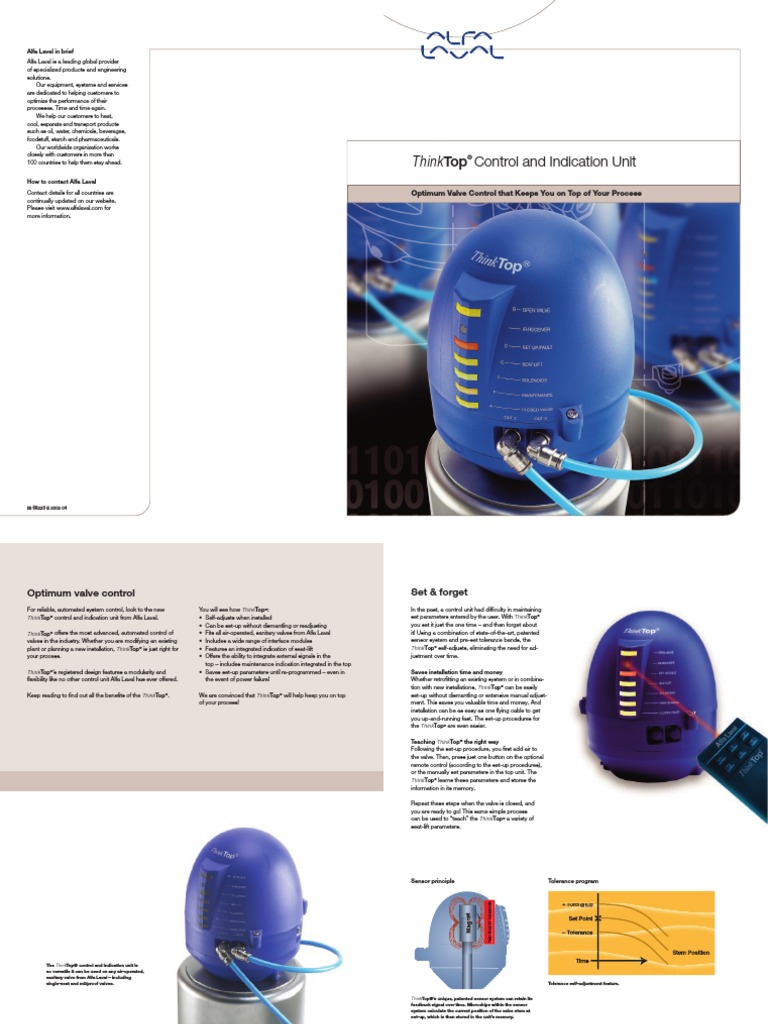 Limit Switches Positioners Alfa Laval Thinktop | PDF | Electrical Engineering | Computer Engineering