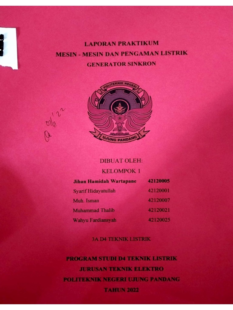Lap. Generator Sinkron - Sem5 | PDF